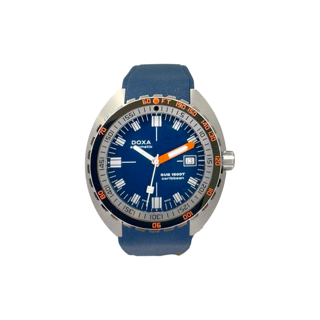 Doxa Sub 1500T Caribbean Automatic Blue Dial Men's Watch 883.10.201.32 ...