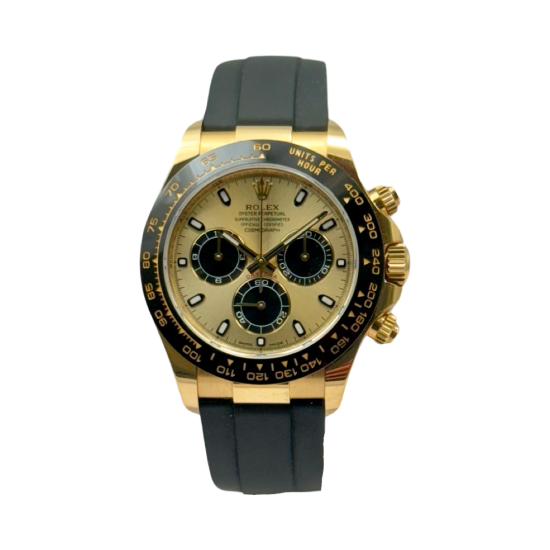 Rolex Daytona Cosmograph in 18k Yellow on Oysterflex Ref. 116518LN ...