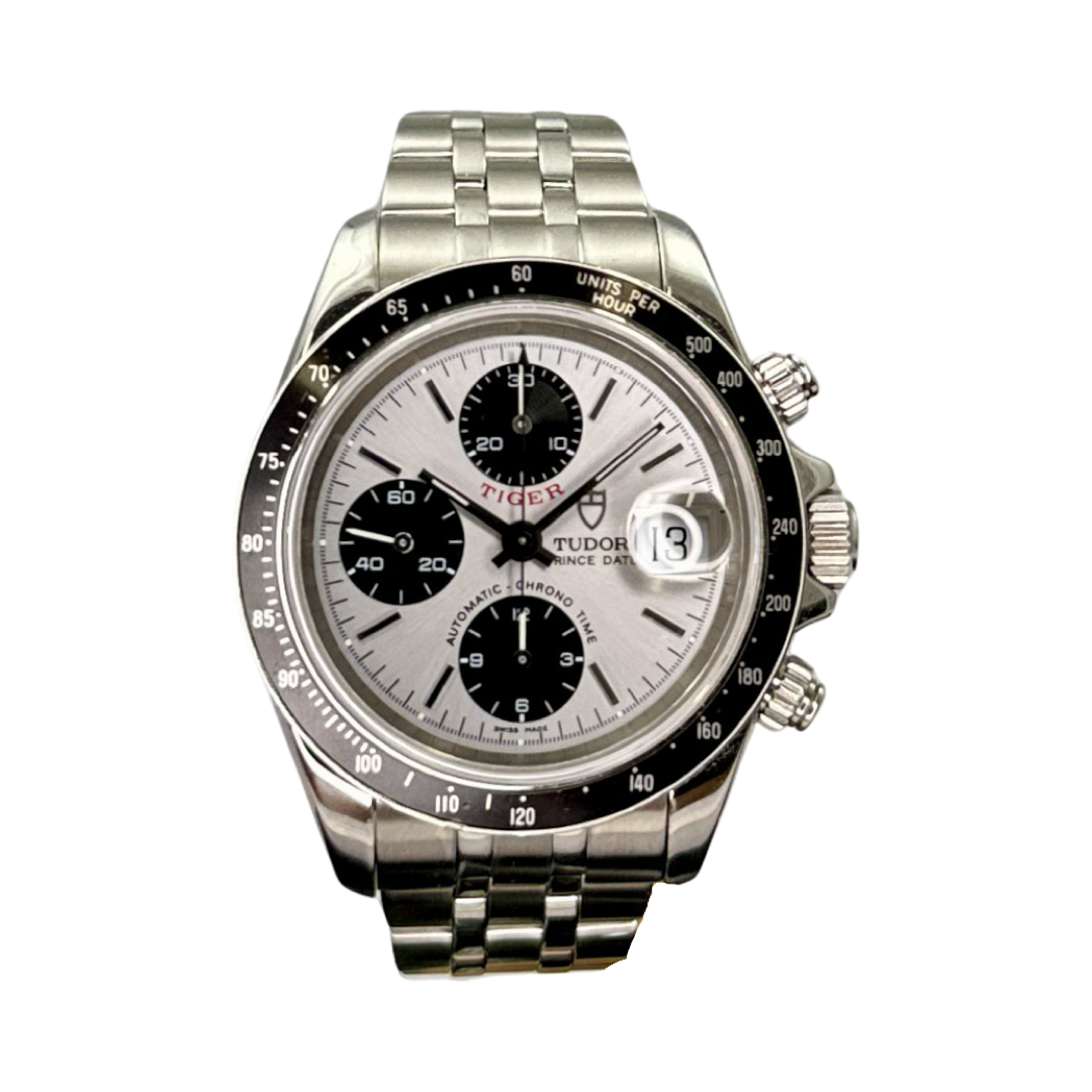Tudor Prince Date Chronograph Tiger Ref. 79280 Silver Panda Dial – Twin ...